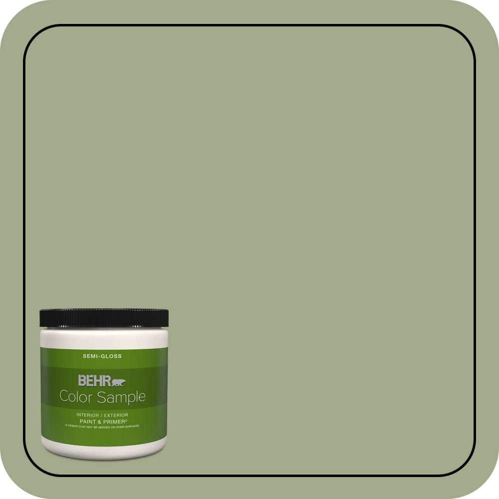 BEHR PREMIUM PLUS 8 oz. #420F-4 Sagey Semi-Gloss Interior/Exterior ...