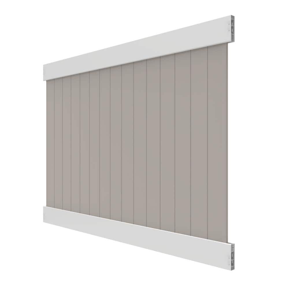 Veranda Linden 6 ft. x 8 ft. White Vinyl Fence Privacy Framed Flat ...