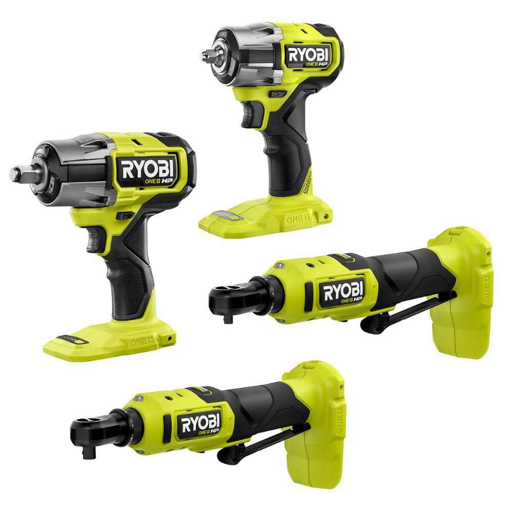 RYOBI ONE+ HP 18V Brushless Cordless 4-Tool Combo Kit with Impact ...