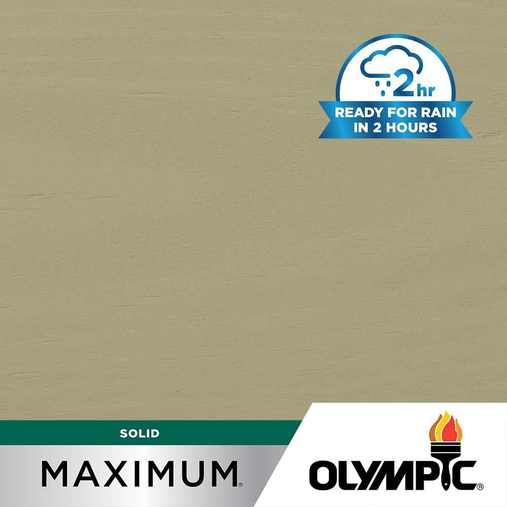Olympic Maximum 1 gal.SC-1017 Vanilla Bean Solid Color Exterior Stain and Sealer in One OLYSC ...