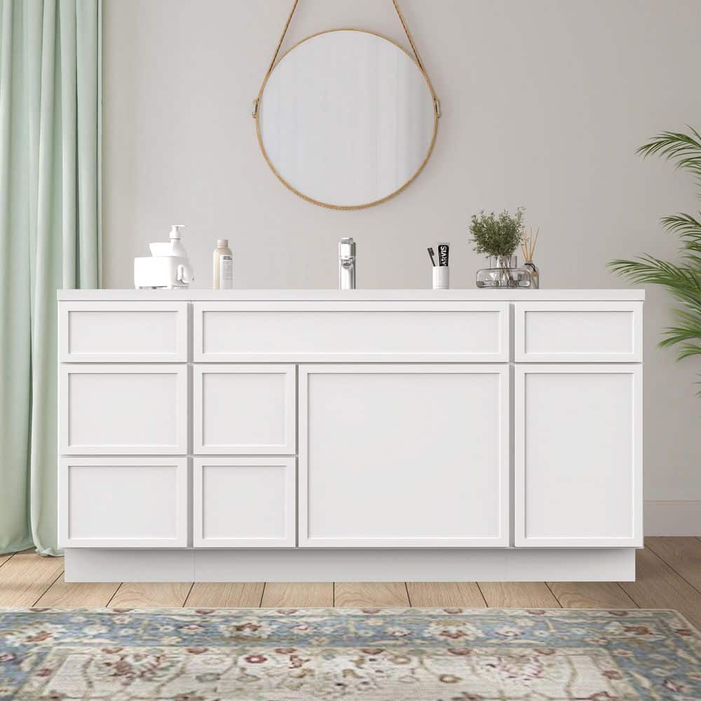 Reviews for Vanity Art Colton 66 in. 2-Door and 6-Drawer Freestanding ...
