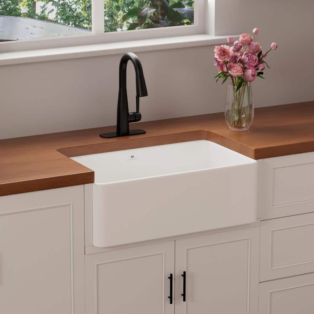 Los Flexi 30 in. Apron Front Sink, Single Bowl Farmhouse Kitchen Sink ...