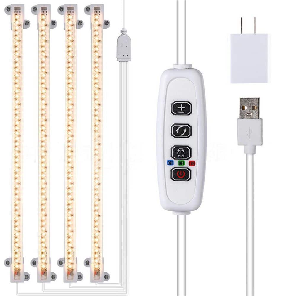 TAIFOND 4-Light 48-Watt Plug-In Full Spectrum Indoor Integrated LED ...