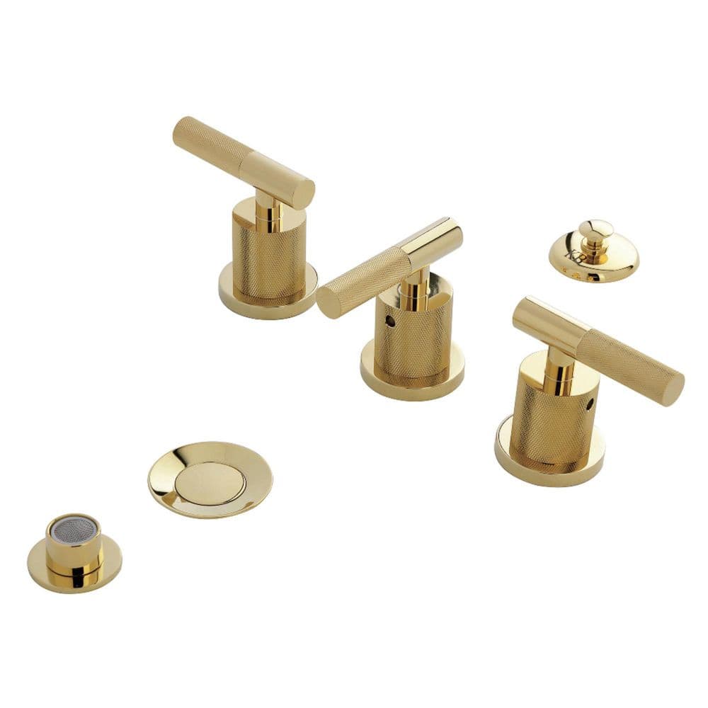 Kingston Brass Convergent 3 Handle Bidet Faucet with Pop-Up Drain in ...