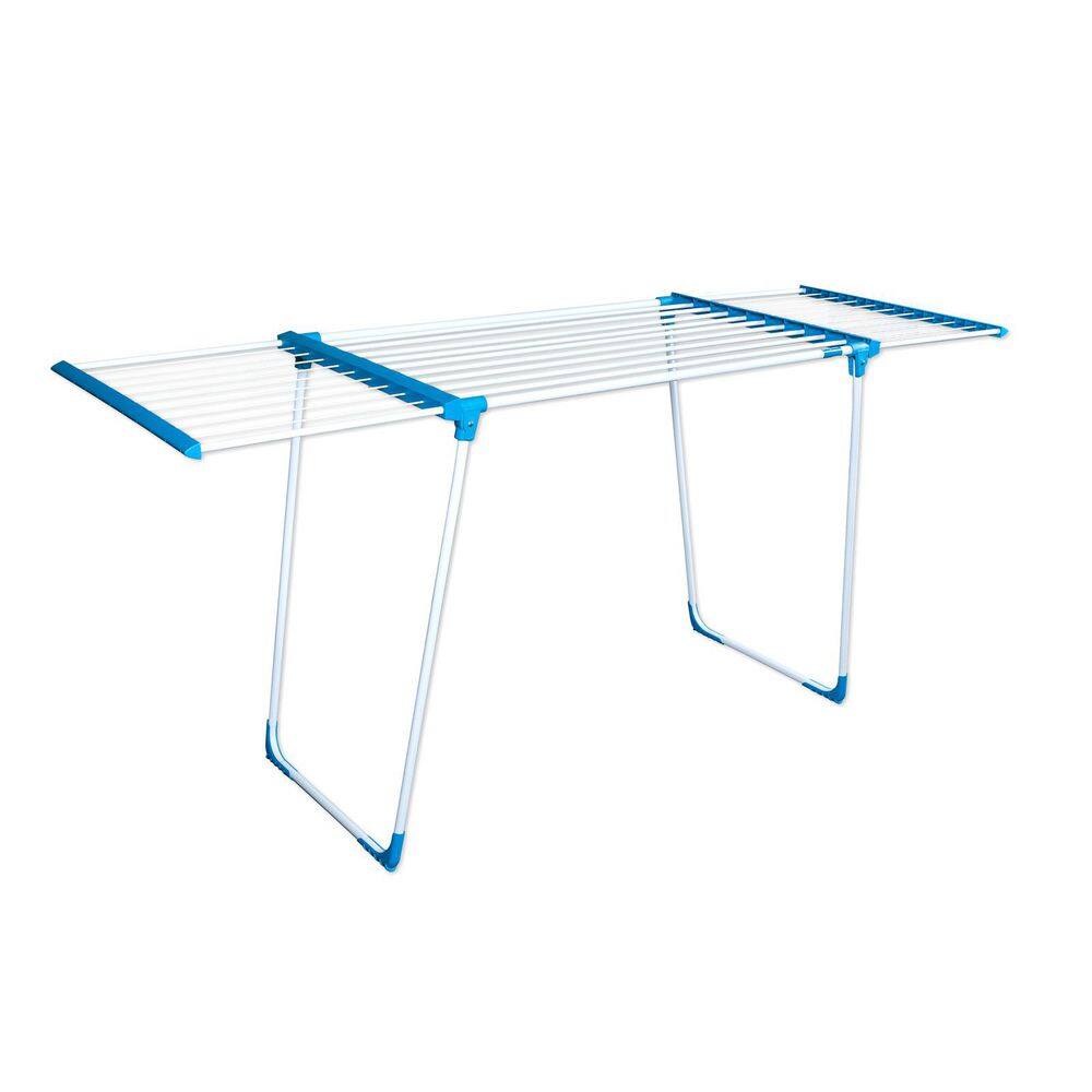 DAYTEK Glider White/Blue Metal 76x35x24 Free Standing Clothes Drying ...