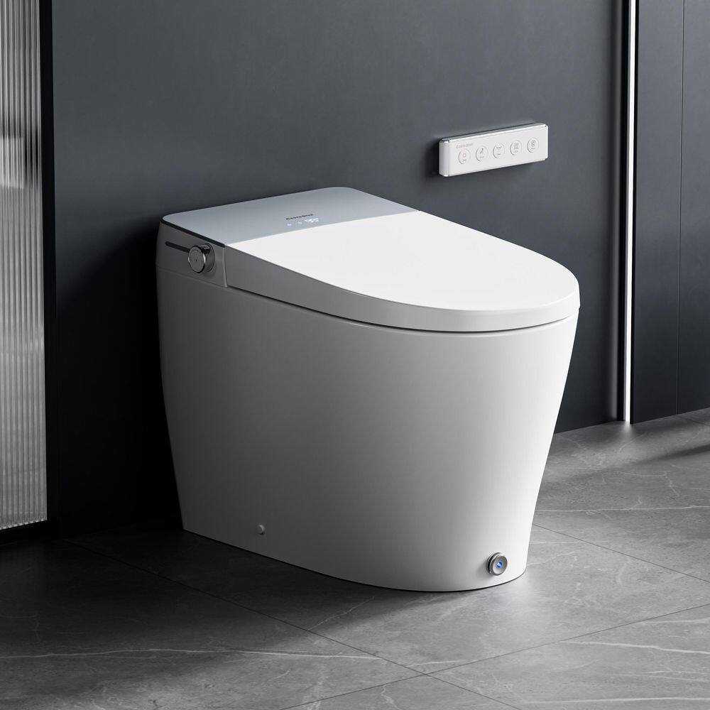 Casta Diva Elongated Electric Bidet Toilet 1.06 GPF in Silver with Auto ...