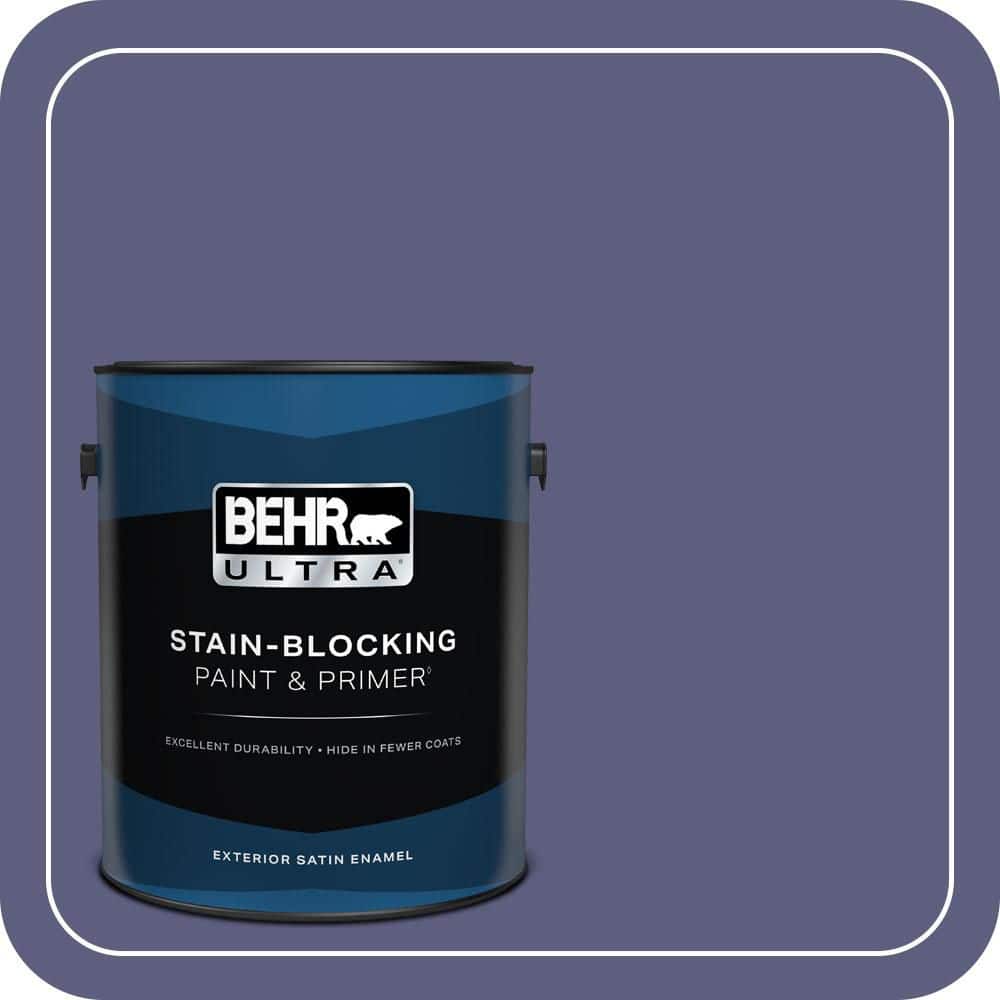 BEHR ULTRA 1 gal. #M550-7 Strong Iris Satin Enamel Exterior Paint ...