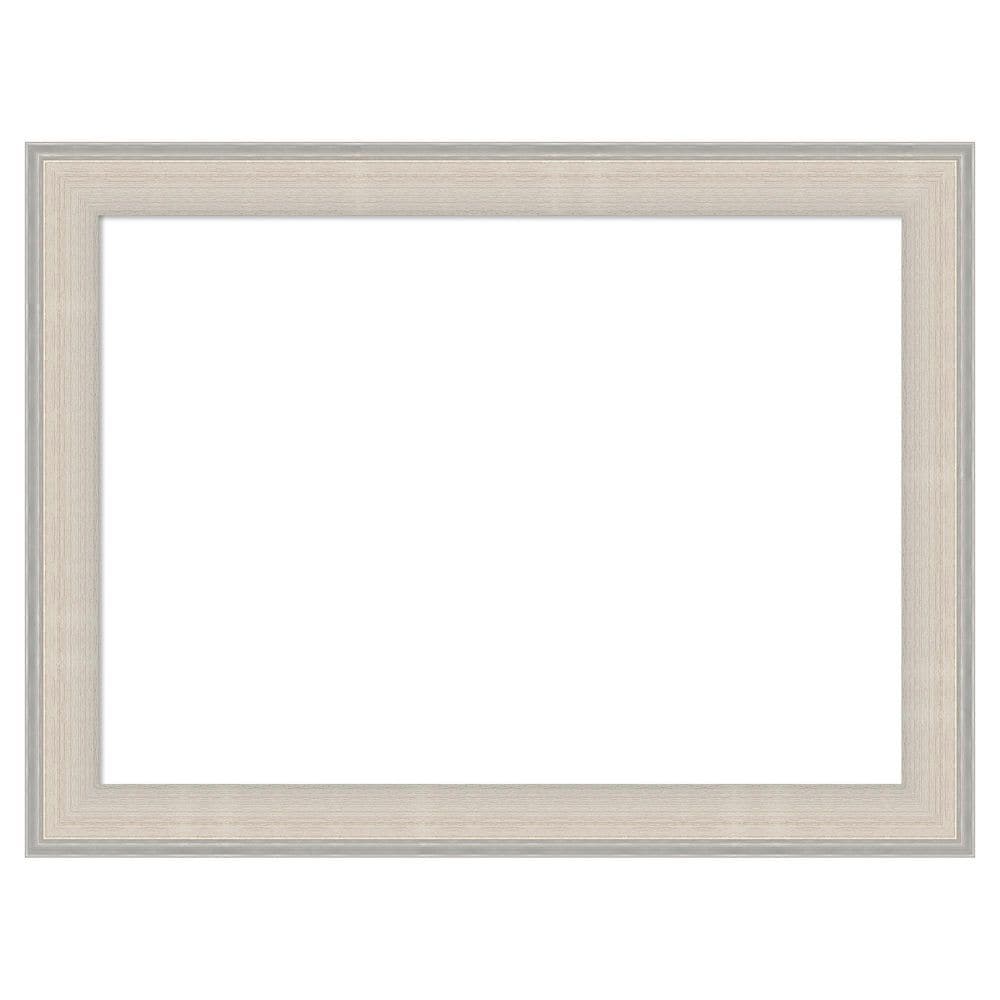Amanti Art Cottage White Silver 32 in. x 24 in. Wood Framed Dry Erase ...