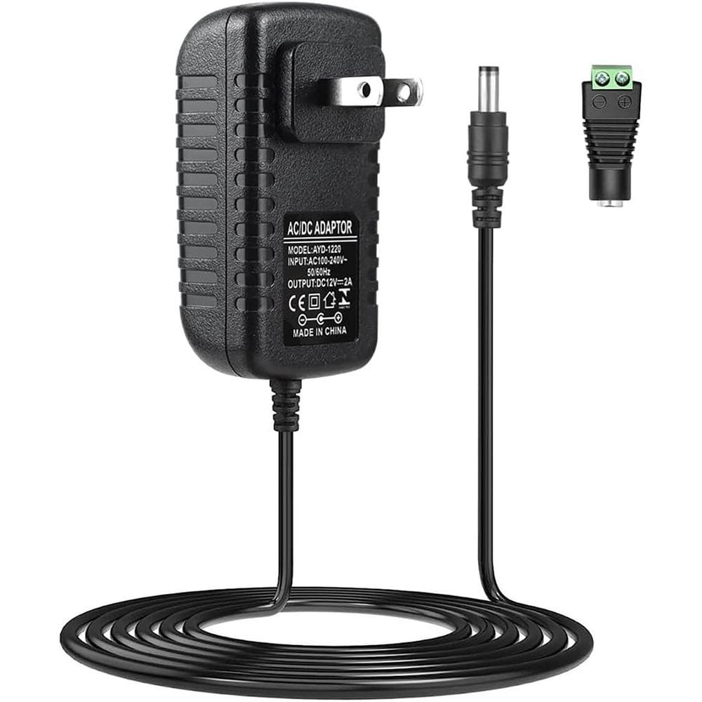 12V 24W Power Supply Adapter 110V to 12V 2A DC Converter Wall Plug ...