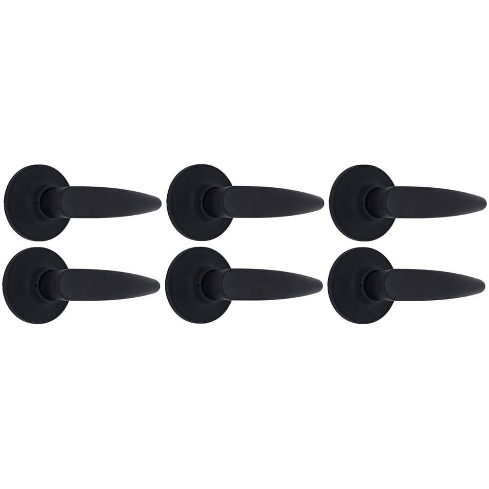Defiant Straight Matte Black Hall/Closet Door Lever (6-Pack) LHX903BD6 ...