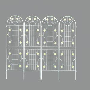 Sudzendf 71 in. White 4-Pack Metal Garden Trellis for Climbing Plants ...