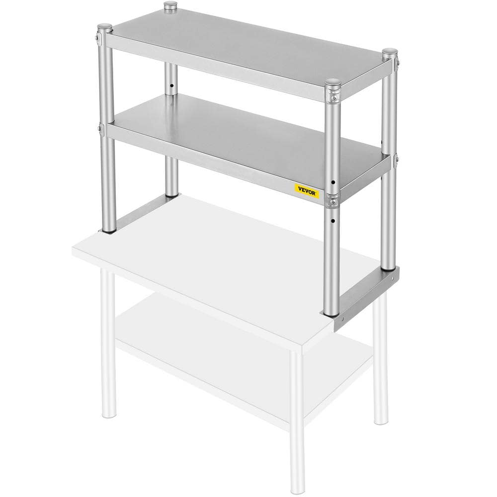VEVOR Double Tier Stainless Steel Overshelf 30 in. L x 12 in. W Double ...