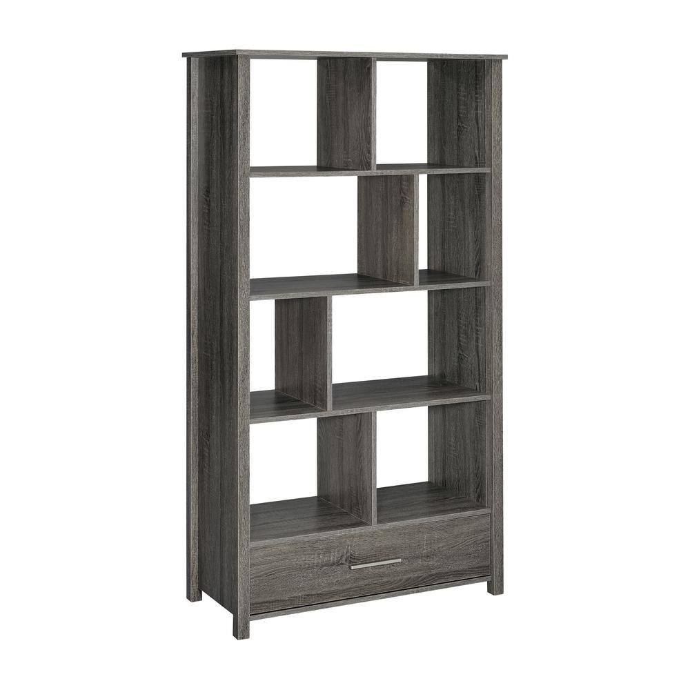 Coaster Dylan 35.5 in. Wide Weathered Grey Rectangular 8-shelf Bookcase ...