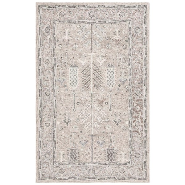 SAFAVIEH Metro Gray/Ivory 6 ft. x 9 ft. Faded Aztec Ornate Area Rug ...