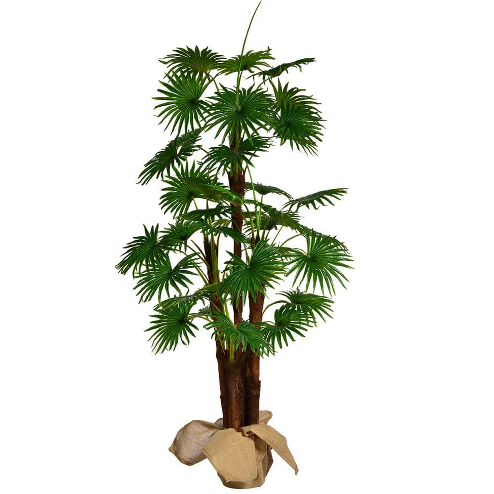 VINTAGE HOME 66 in. Tall Fan Palm Tree Artificial Faux Decor with ...