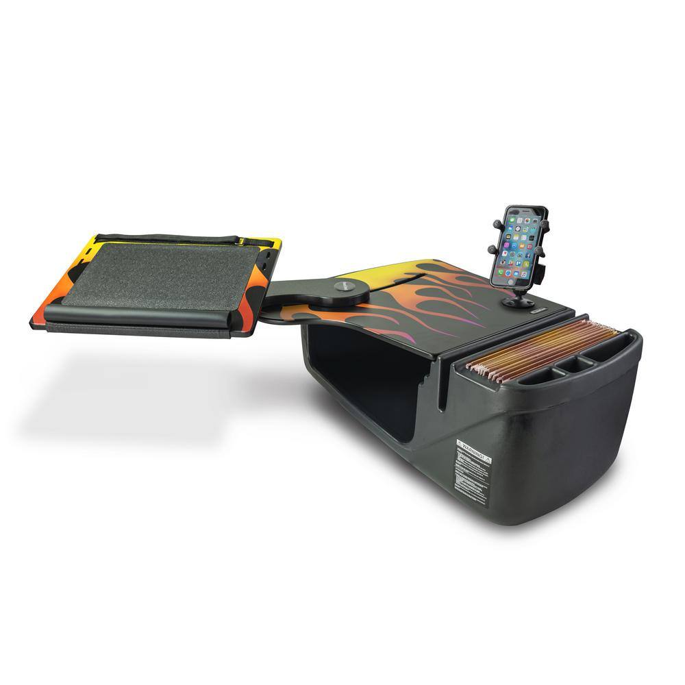 AutoExec Reach Desk Front Seat withPhone Mount Hot Rod Orange Flames ...