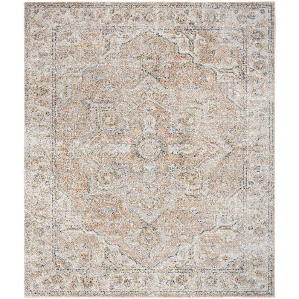 Nourison Astra Machine Washable Beige 9 ft. x 12 ft. Distressed Traditional Area Rug 125903 ...