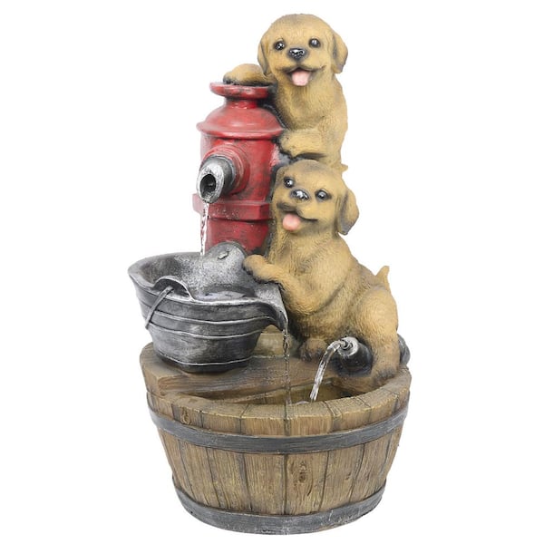 Sunnydaze Outdoor Polystone Oval Bowl Urn Bubble Fountain - Brown GP ...