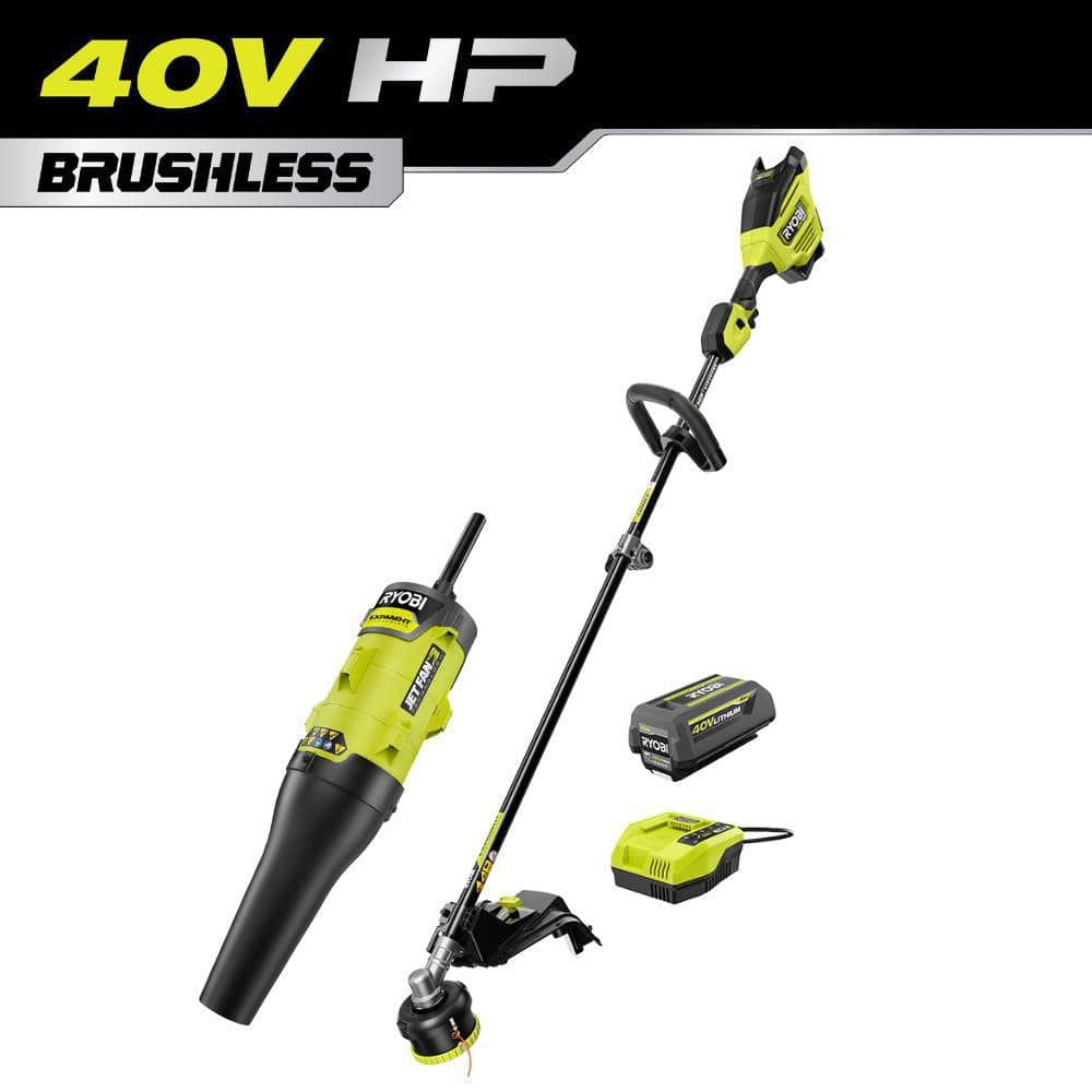 RYOBI 40V HP Brushless 17" Cordless Attachment Capable String Trimmer ...