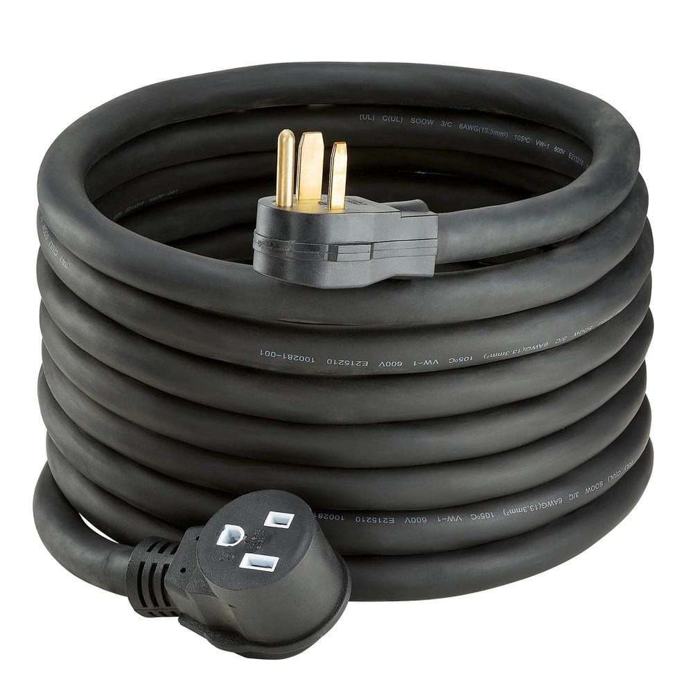 PrimeWeld 25 ft. 6 AWG / 3 50 A / 250-Volt Heavy Duty SOOW Indoor ...