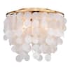 VAXCEL Elsa 16-in. W Gold Brass Modern Coastal Glam Flush Mount Ceiling ...