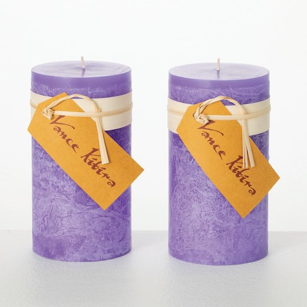 Vance Kitira 6 in. Wisteria Pillar Candles - Set of 2 CT246WISKIT - The ...