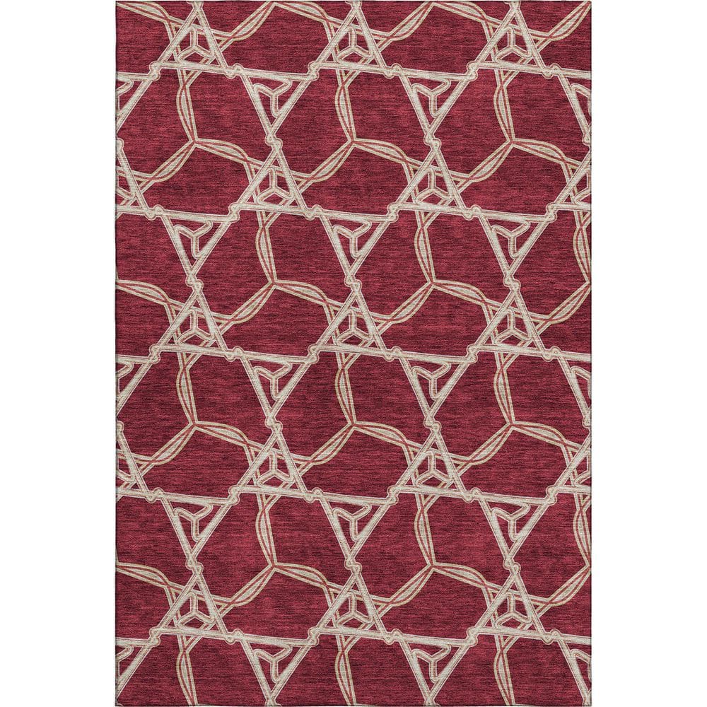 Addison Rugs Mayfield Premium Machine Washable Abstract AMF959 Burgundy ...