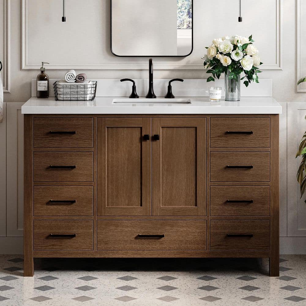 Reviews for ARIEL Cambridge 54 in. Single Sink Freestanding Bathroom ...