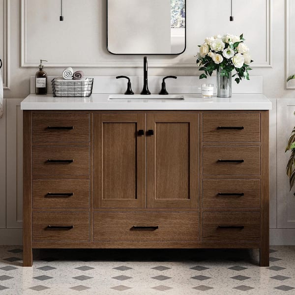 Reviews for ARIEL Cambridge 54 in. Single Sink Freestanding Bathroom ...
