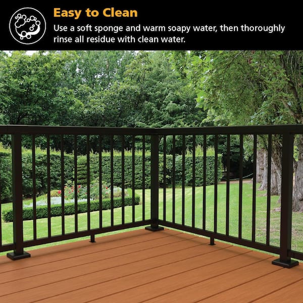 PEAK Aluminum Railing 40 in. H x 4-11/16 in. W Matte Black Aluminum ...