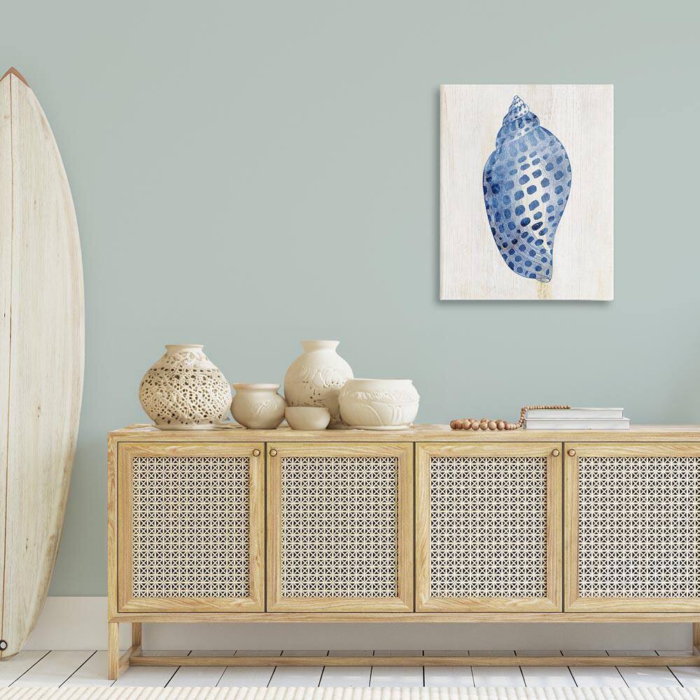Stupell Industries Spotted Blue Cowrie Shell by Susan Arnot Unframed ...