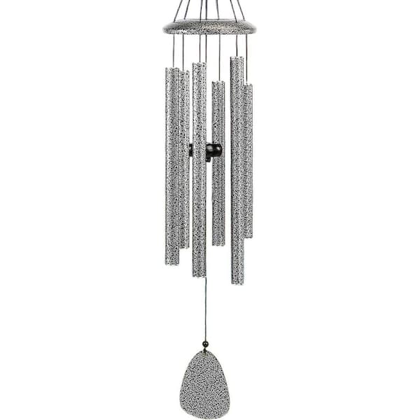 32 in. Silver Outdoor Wind Chimes, Large Deep Tone Chime for Garden ...