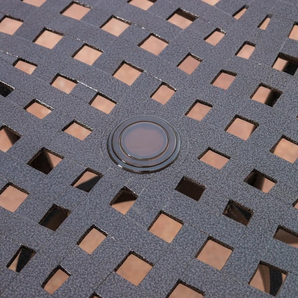 Phoenix hammered bronze round aluminum outdoor dining table store