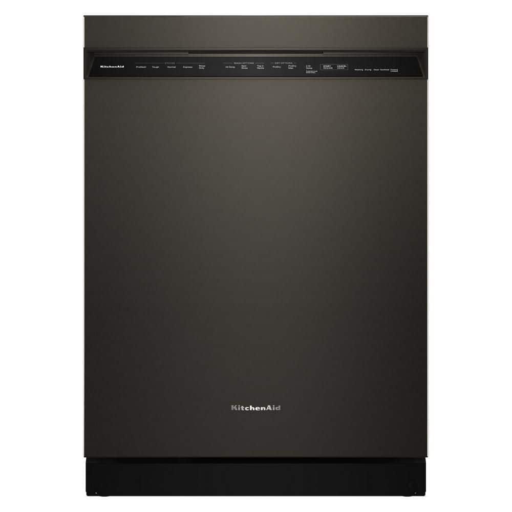 KitchenAid 24 in. Front Control Built-In Tall Tub Dishwasher in Black ...