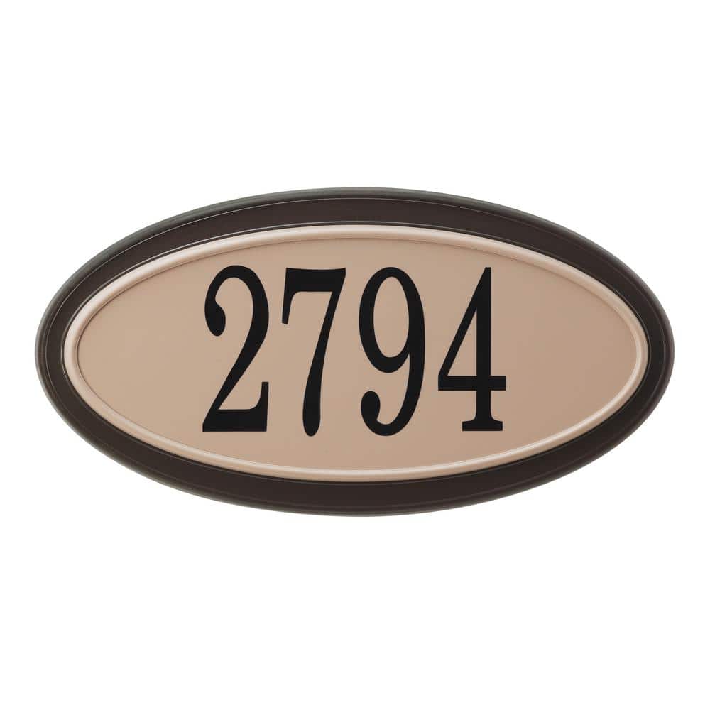 KLASSEN BRONZE LIMITED Classic Oval Plastic Moka / Sand Address Plaque ...