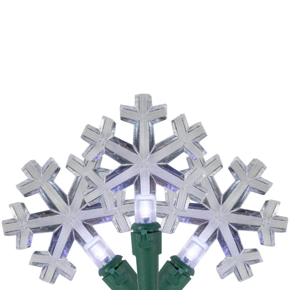 Northlight 20-Count Pure White LED Snowflake Christmas Light Set, 4.5 ...