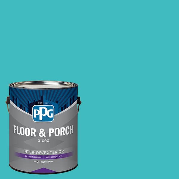 PPG 1 gal. PPG1233-6 Montego Bay Satin Interior/Exterior Floor and ...