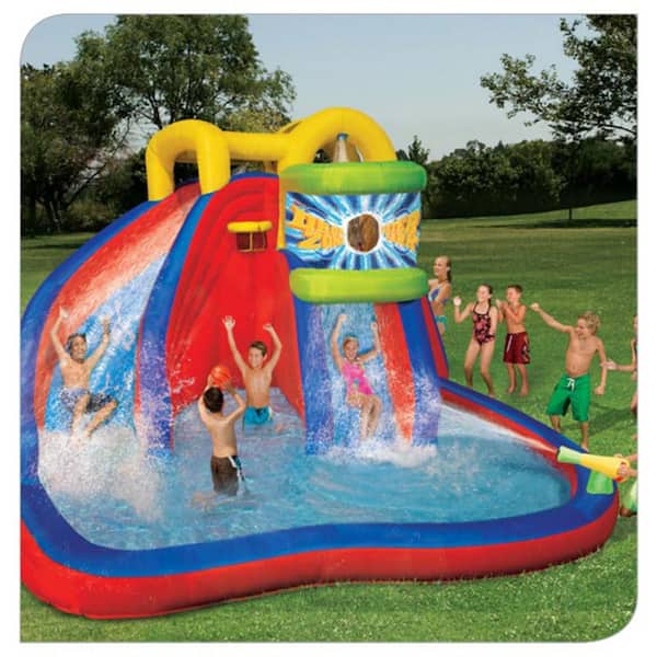 BANZAI Drop Zone Outdoor Inflatable Plastic Water Park for Kids Ages 5 Years and Up BAN 40608 The Home Depot