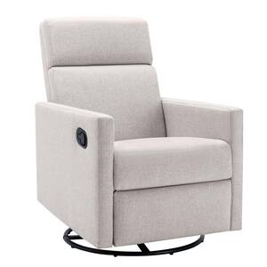 Angel Sar Tan Linen Rocker Nursery Chair Plush Seating Glider Swivel ...