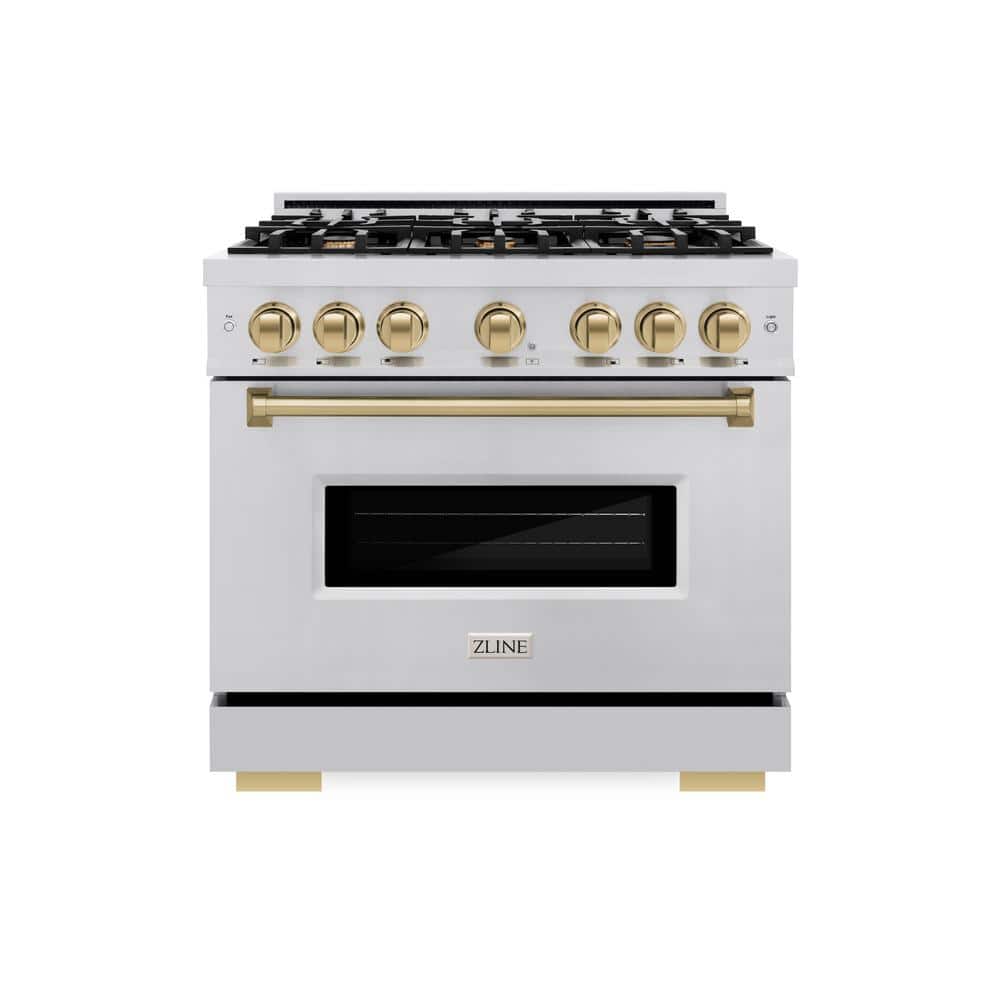 ZLINE Kitchen and Bath Classic 36 in. 6-Burner Dual Fuel Range with ...