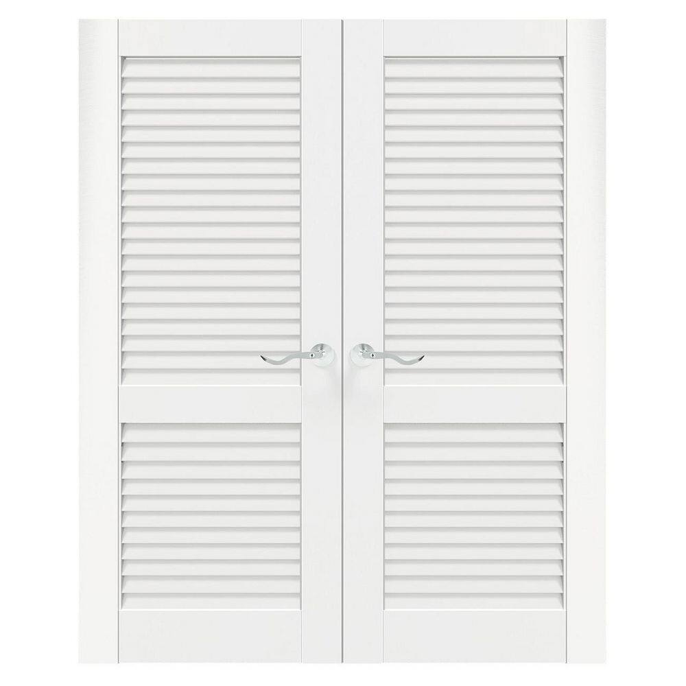TENONER 64 in. x 80 in. Louvered Panel, Composite, Solid MDF Core ...