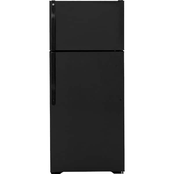 GE 18.1 cu. ft. Top Freezer Refrigerator in Black GTS18CCDBB - The Home ...
