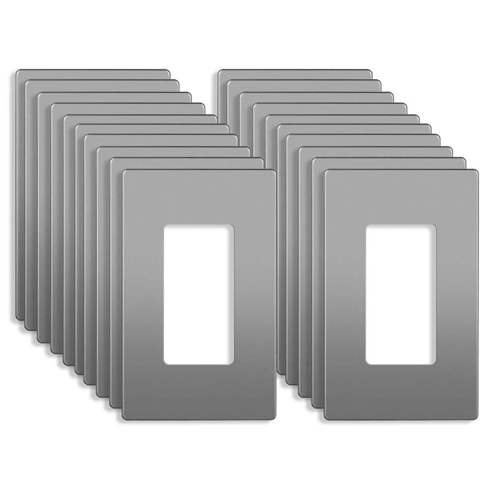 ENERLITES Gray 1-Gang Space Decorator/Rocker, Plastic Polycarbonate ...