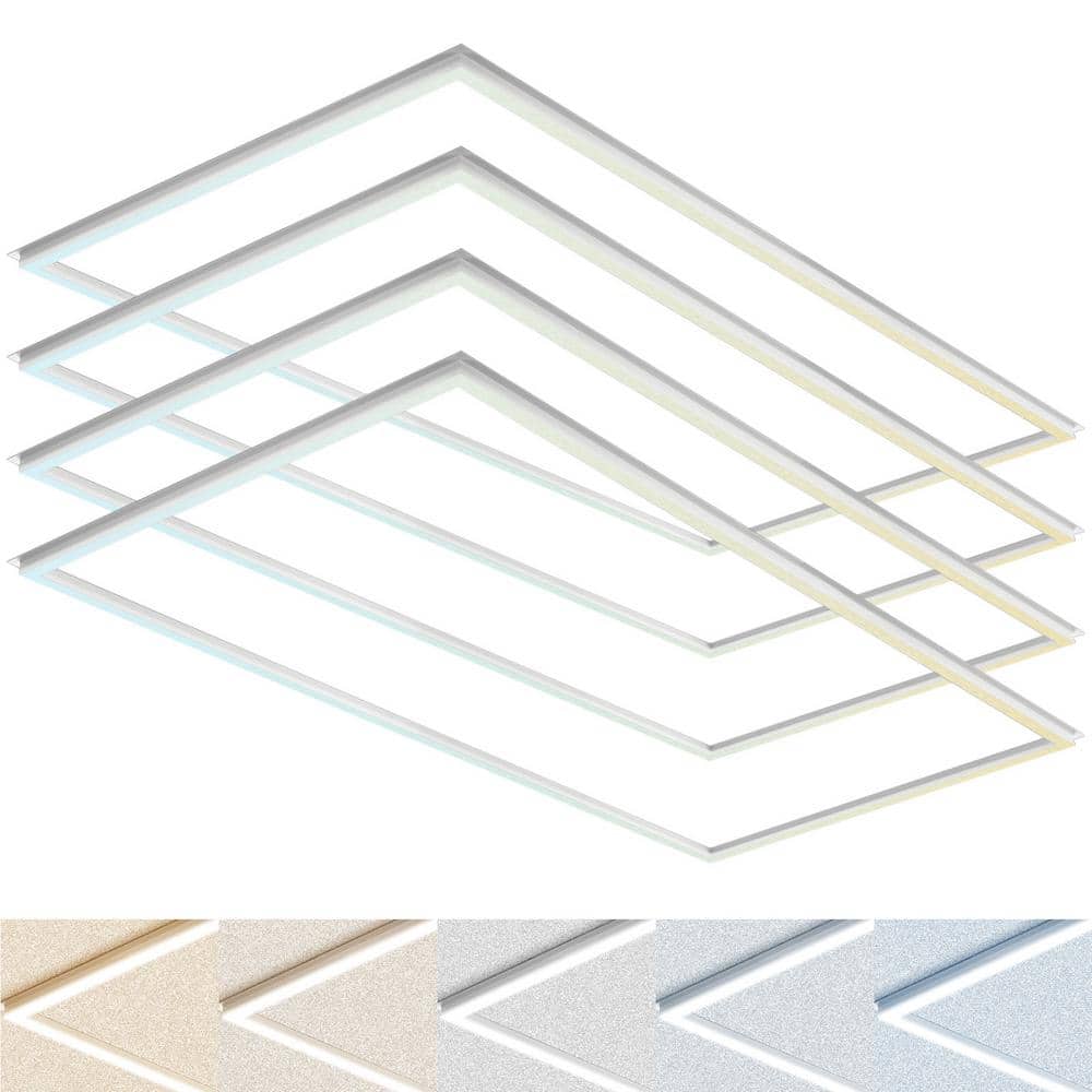 LUXRITE 2 ft. x 4 ft. Frame LED Panel Lights, 5CCT, 5200/6500/7800 ...