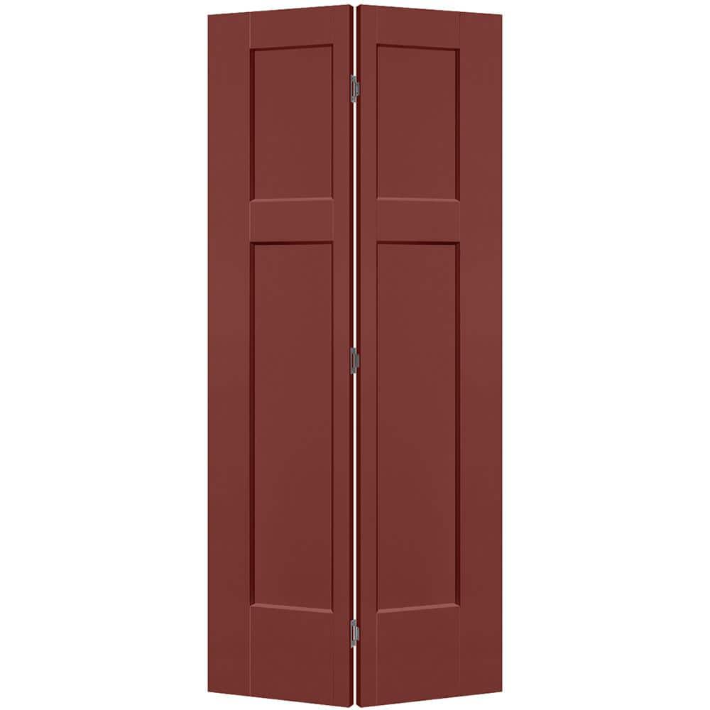 Masonite 36 in. x 80 in. 3-Panel Winslow Hollow Core Red Bluff Molded ...