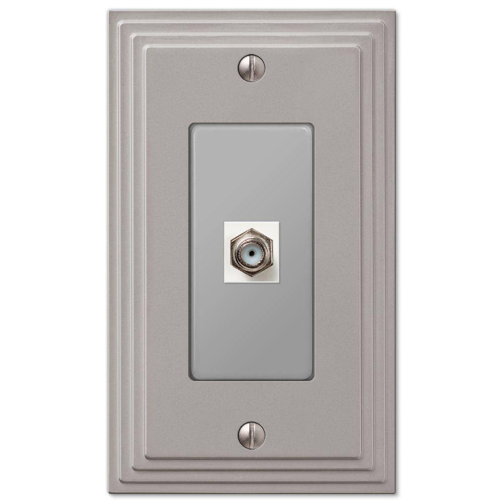 AMERELLE Tiered 1 Gang Coax Metal Wall Plate - Satin Nickel 84CXN - The ...