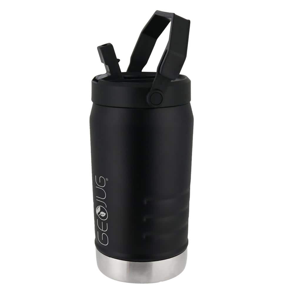 Brentwood Geojug 40 Oz. Black Stainless-Steel Vacuum-Insulated Sports ...