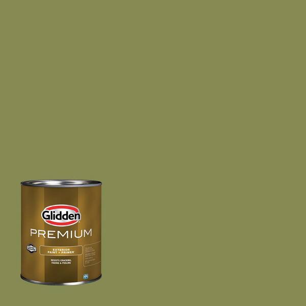 Glidden Premium 1 qt. PPG1119-7 Glade Green Flat Exterior Latex Paint ...