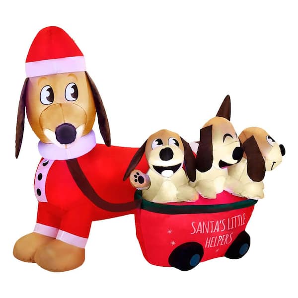 Joyfy 6 ft. Tall Hanging Christmas Santa Inflatables Decoration, Upside ...