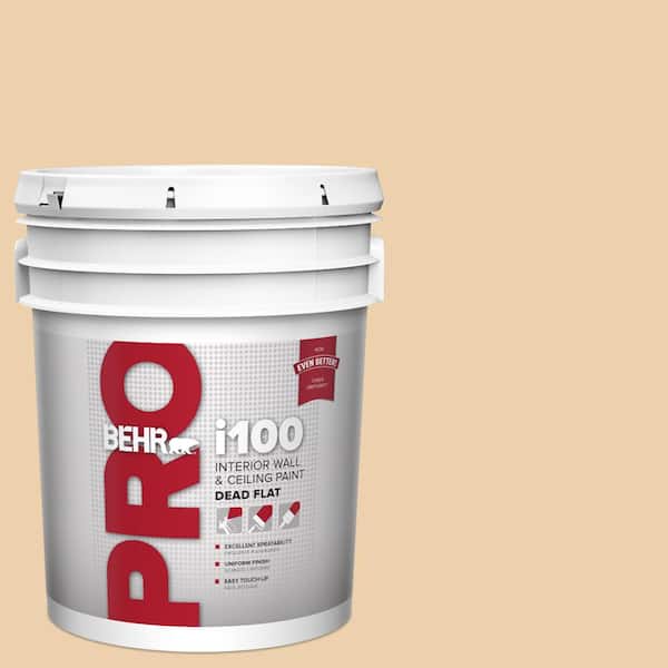 BEHR PRO 5 gal. #MQ3-43 Ceramic Beige Dead Flat Interior Paint PR10505 ...